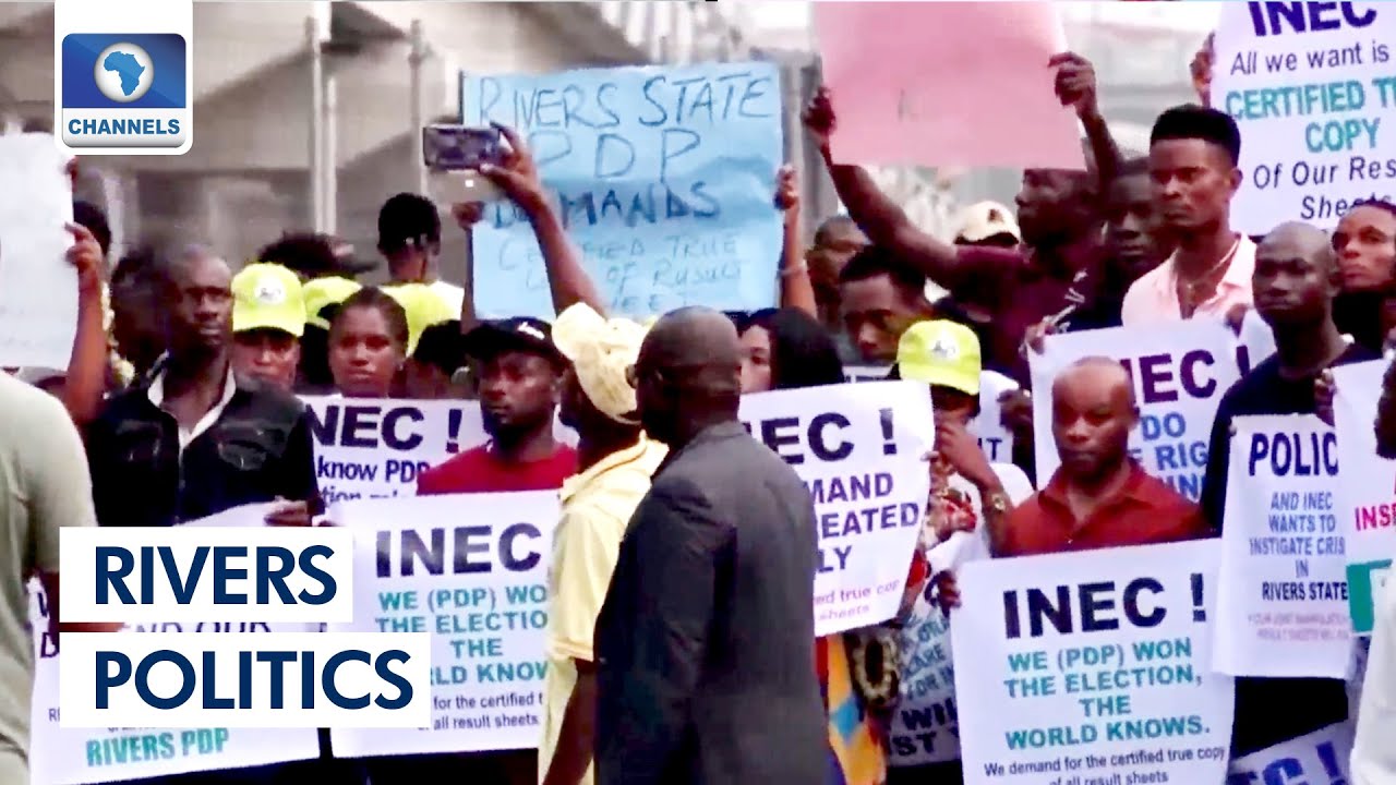 PDP Members Protest, Seek To Join Inspection Of Results - YouTube