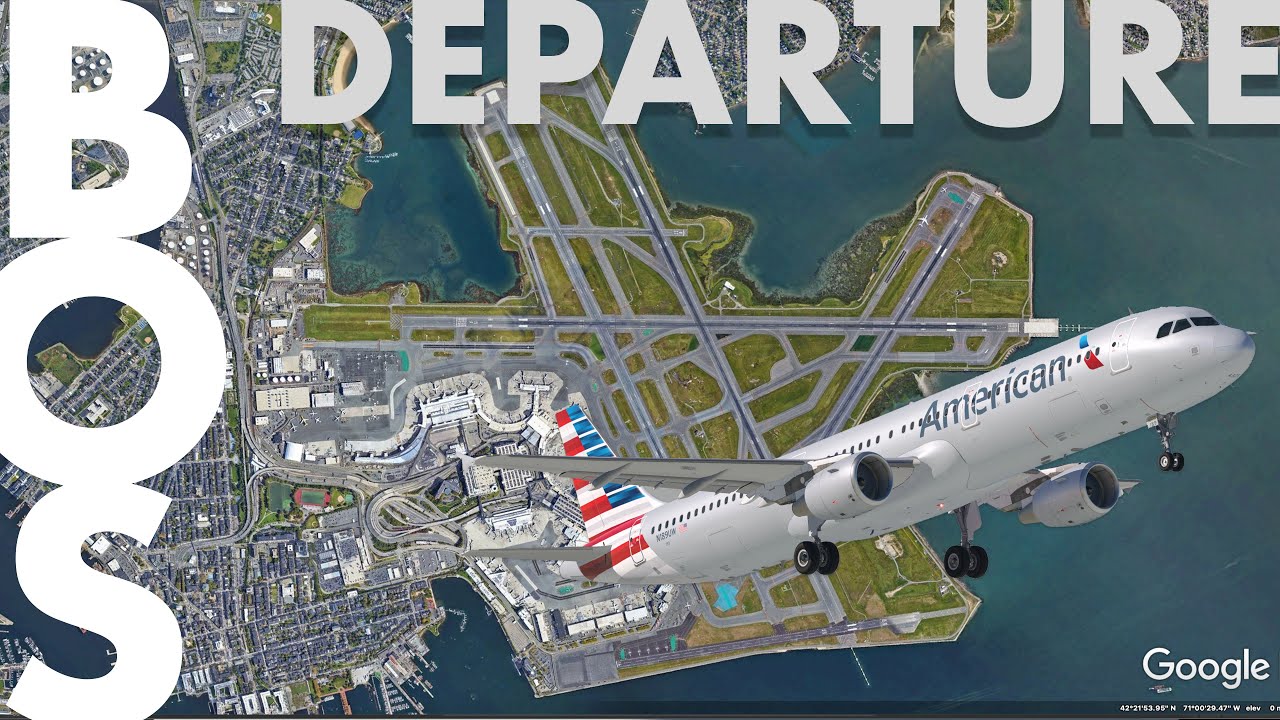 View From American Airlines Airbus A321 departing Boston Logan ...