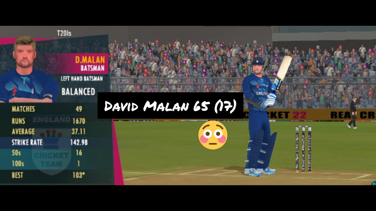 David Malan 65 runs off 17 balls 😮 | Real Cricket 22 - YouTube