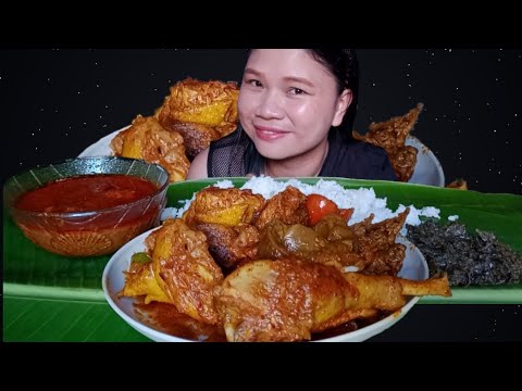 SPICY NATIVE CHICKEN CURRY WITH SPICY LAING / PINOY MUKBANG PHILIPPINES ...
