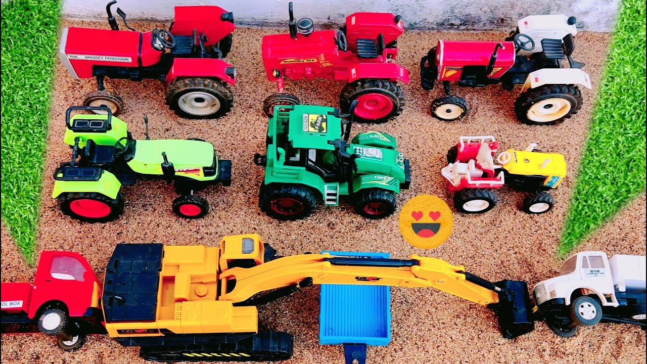 Tractor wala cartoon | gadi wala video | magic truck, road roller ...