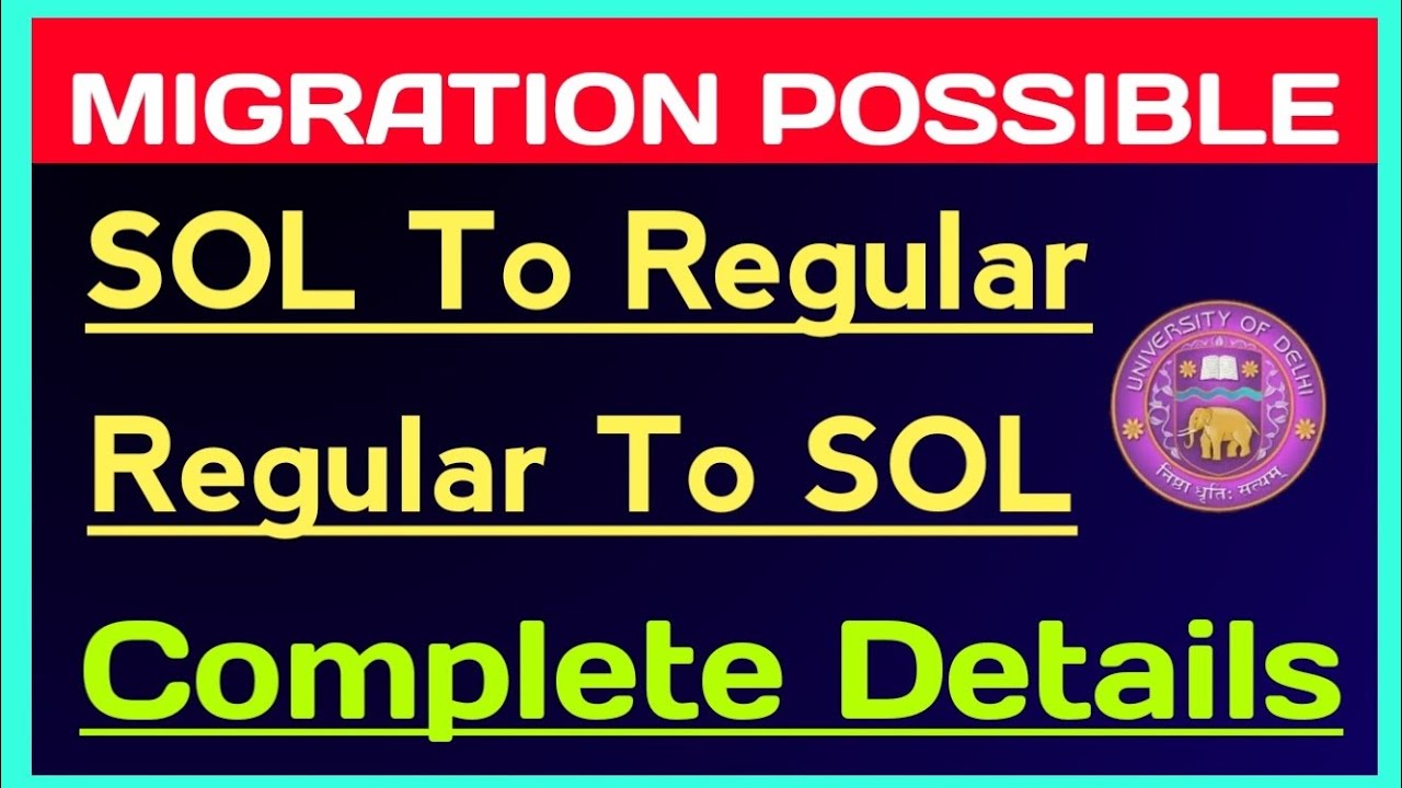 Migration Possible From SOL To Regular? | DU Inter College Migration ...