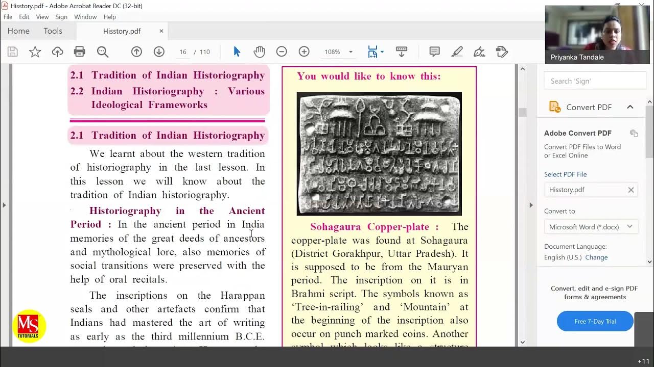 Historiography Indian Tradition | L-1 | Class 10 - History | MS ...