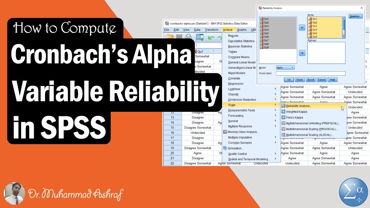 18. How to Compute Reliability in SPSS I Cronbach Alpha I Internal ...