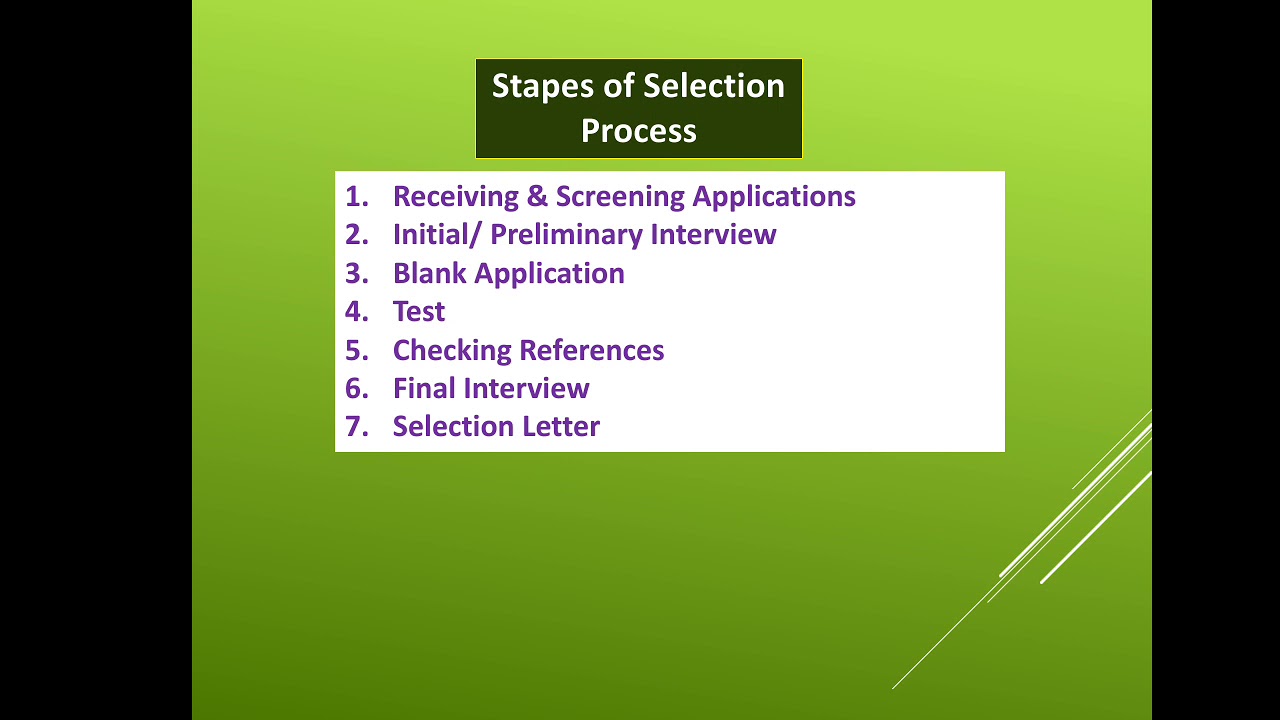 Steps of Selection Process - YouTube
