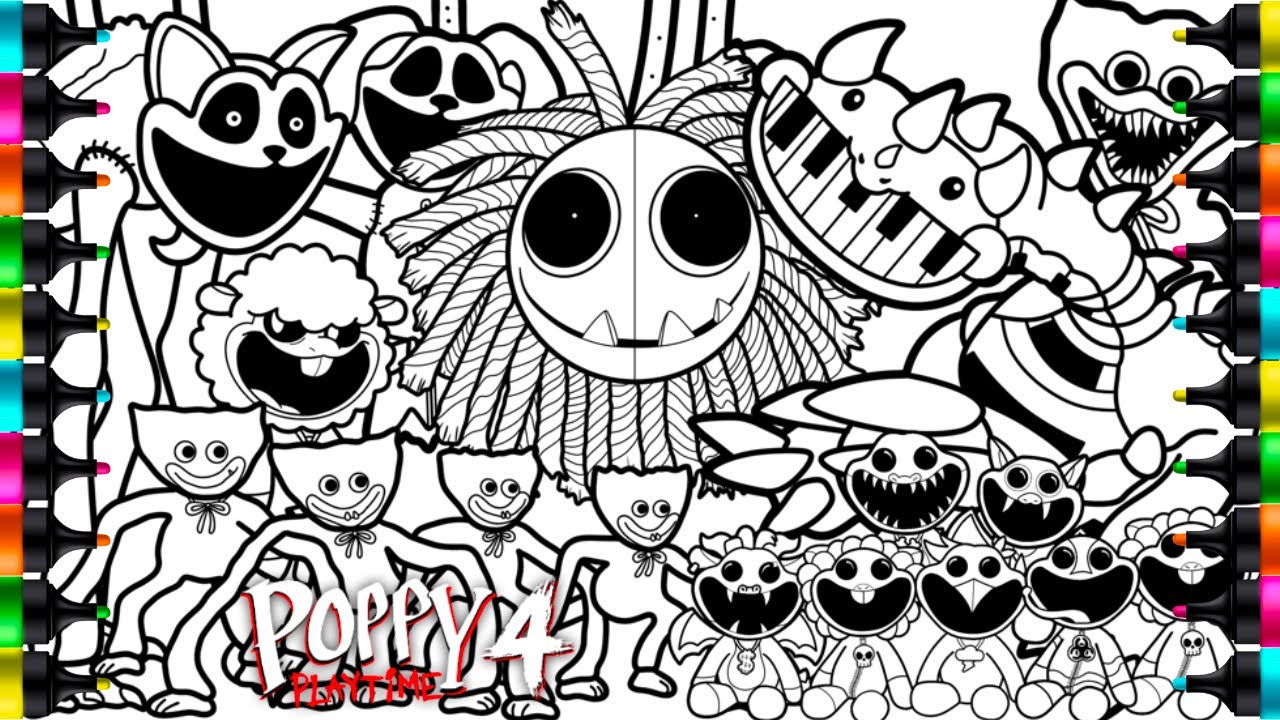 Poppy Playtime Chapter 4 Coloring Pages | YARNABY | Pianosaurus ...