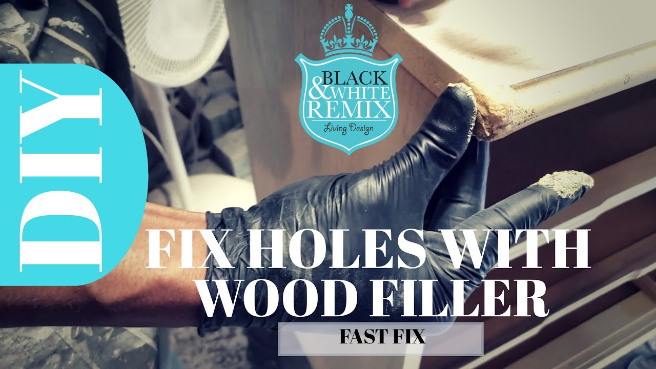 DIY How to Fix furniture holes with wood filler - YouTube