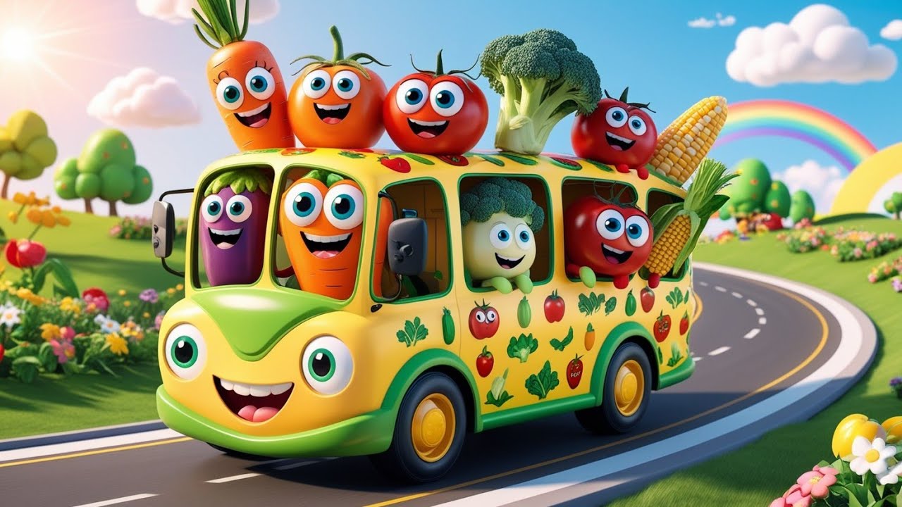 "Choo Choo! 🚌🎶 The Ultimate Vegetable Bus Song for Kids - Nursery ...