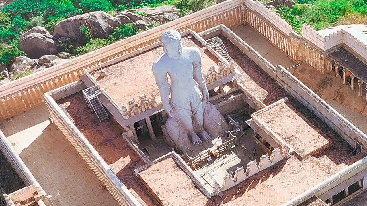 Bahubali Statue Sharavabelagola Jain Temple: A 4K Drone Tour - YouTube