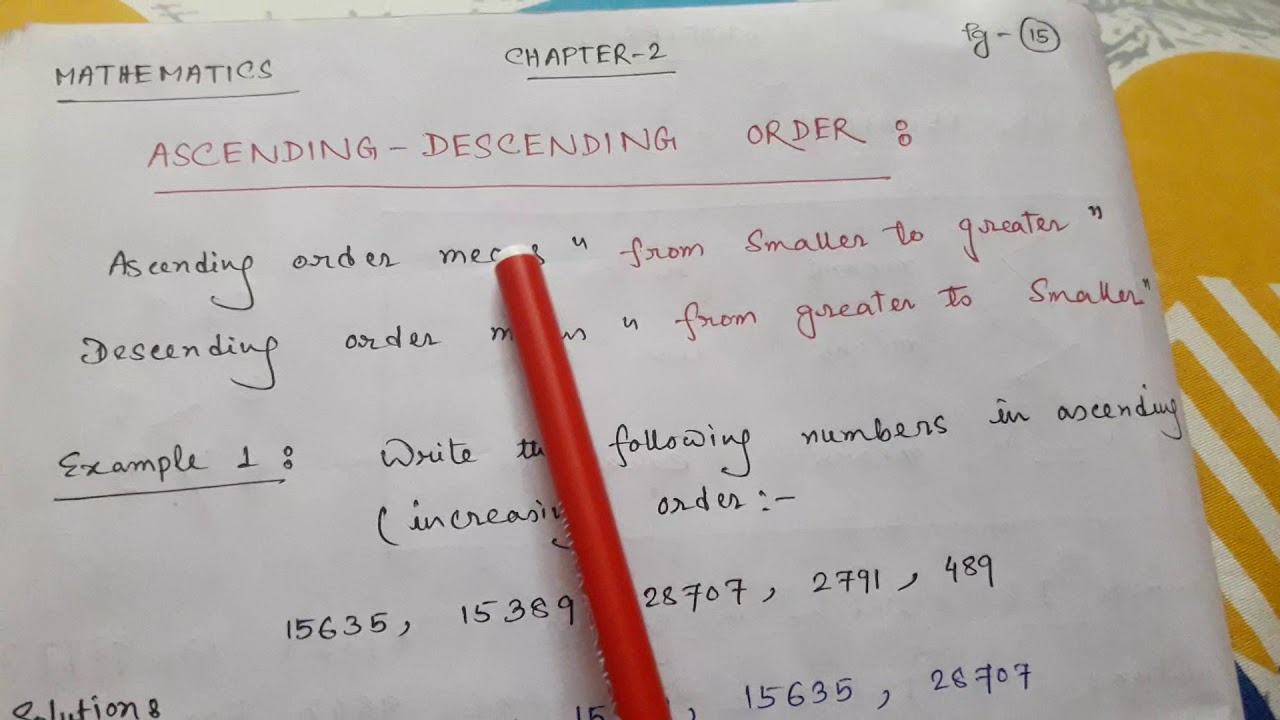 Class 4.. Mathematics..chapter 2..topic- order relation and ascending ...