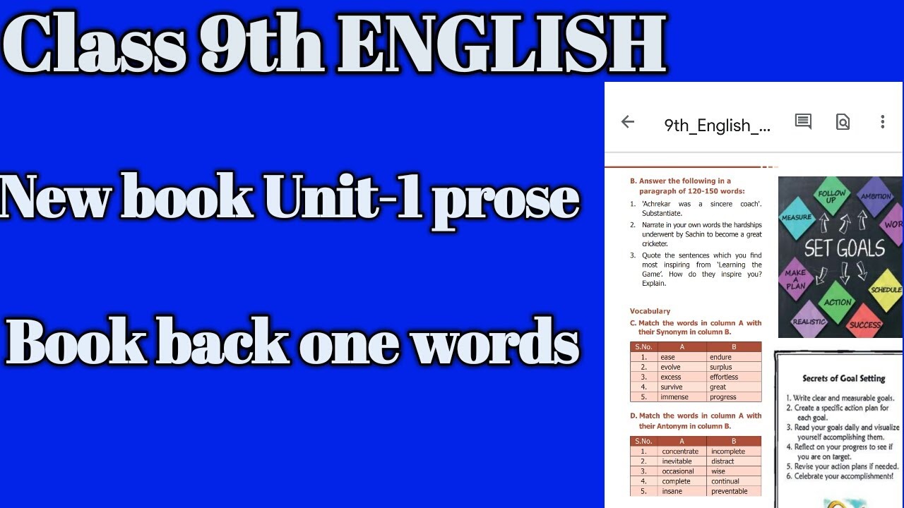 Class 9th ENGLISH New book unit-1 (prose) Book back answers. Learning ...