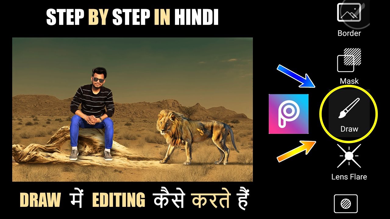 How to Edit in DRAW | PicsArt Editing Tutorial Easy Steps in Hindi ...