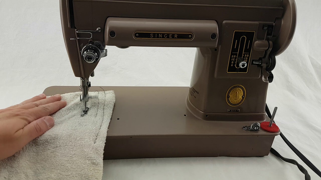 Singer 301A Slant Needle Portable Sewing Machine w/ Foot Pedal ...