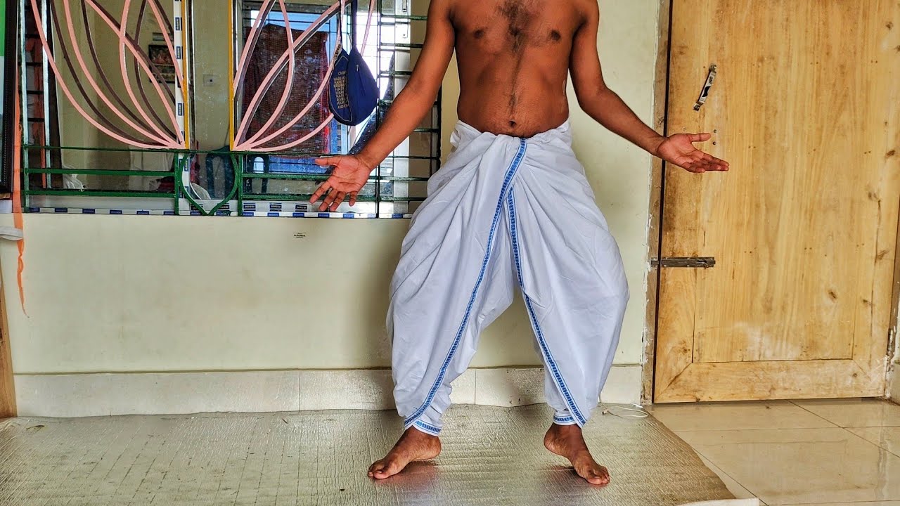 how to wear a dhoti bengali saree style ৷ dhoti saree style - YouTube
