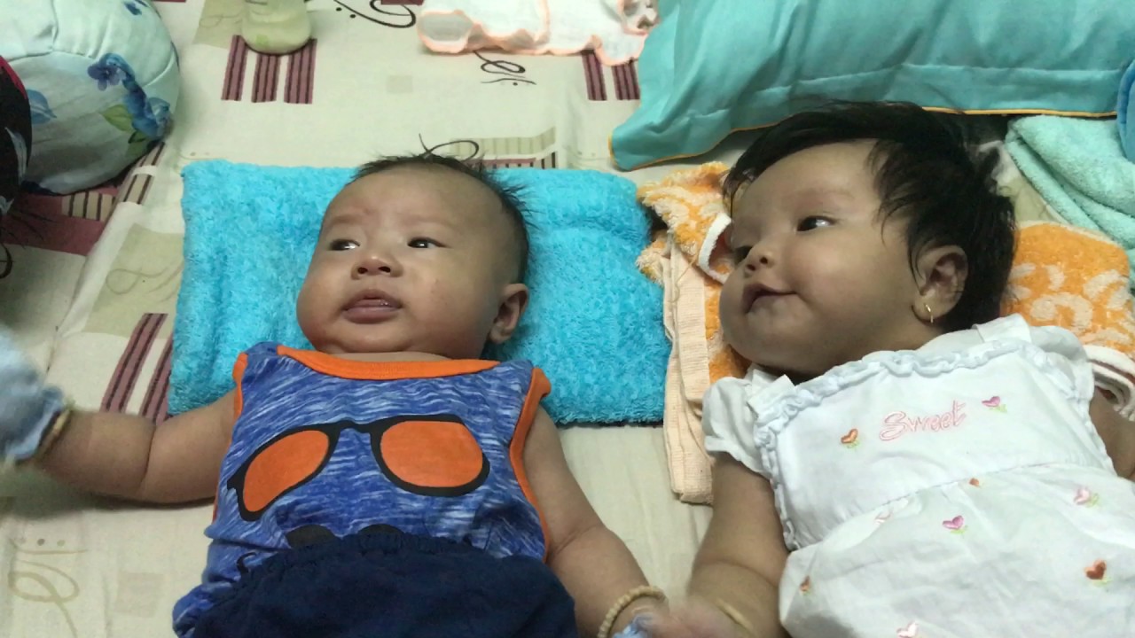 Cousin babies ( 3 months - 1,5 month) - YouTube