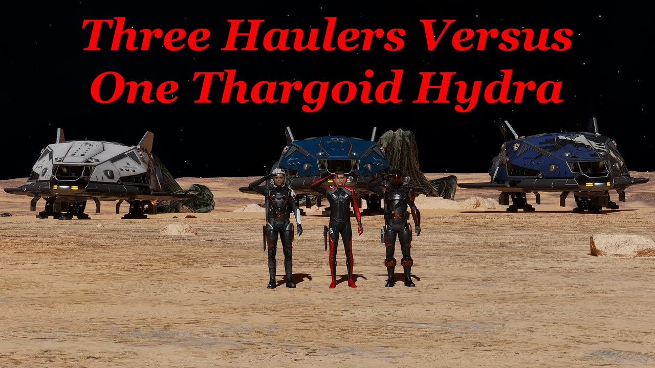 Three Haulers Versus One Thargoid Hydra - YouTube
