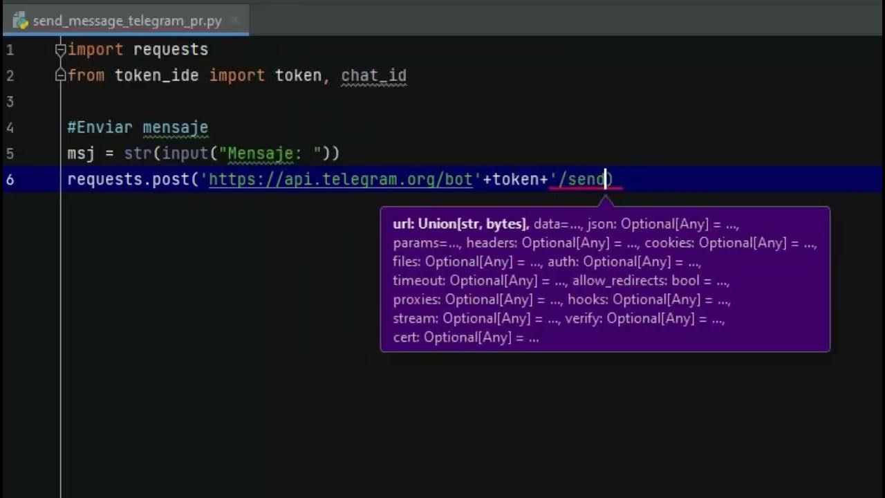 Telegram And Python Send Message To Telegram Bot Enviar Mensaje De Python A Telegram Youtube