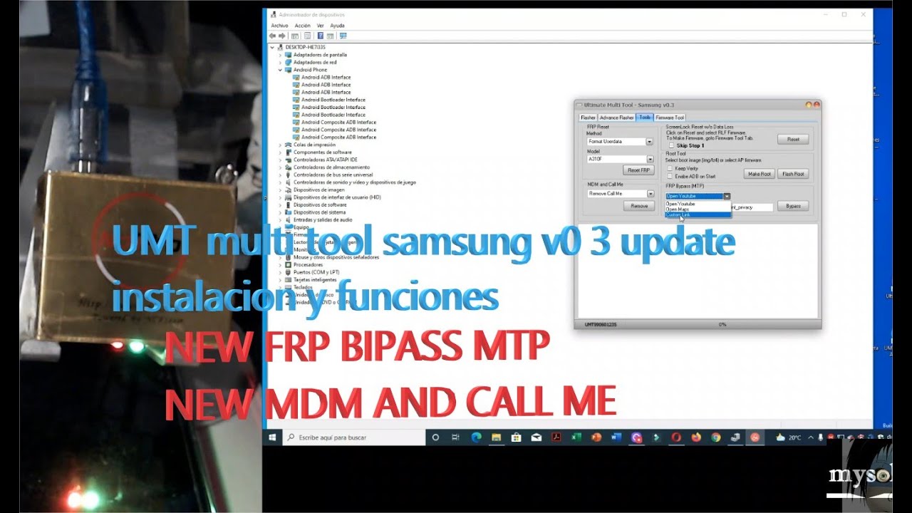 UMT multi tool samsung v0 3 update instalacion y funciones - YouTube