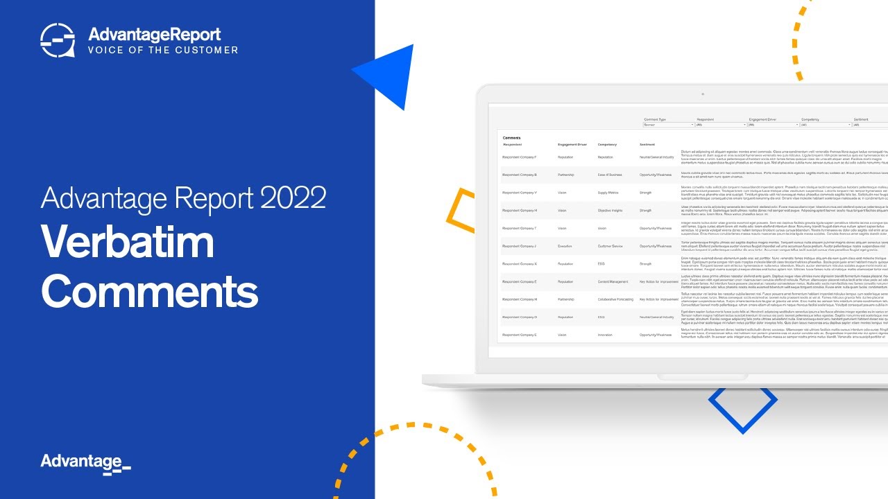 Advantage Report Voice of the Customer 2022 | Verbatim Comments Demo ...
