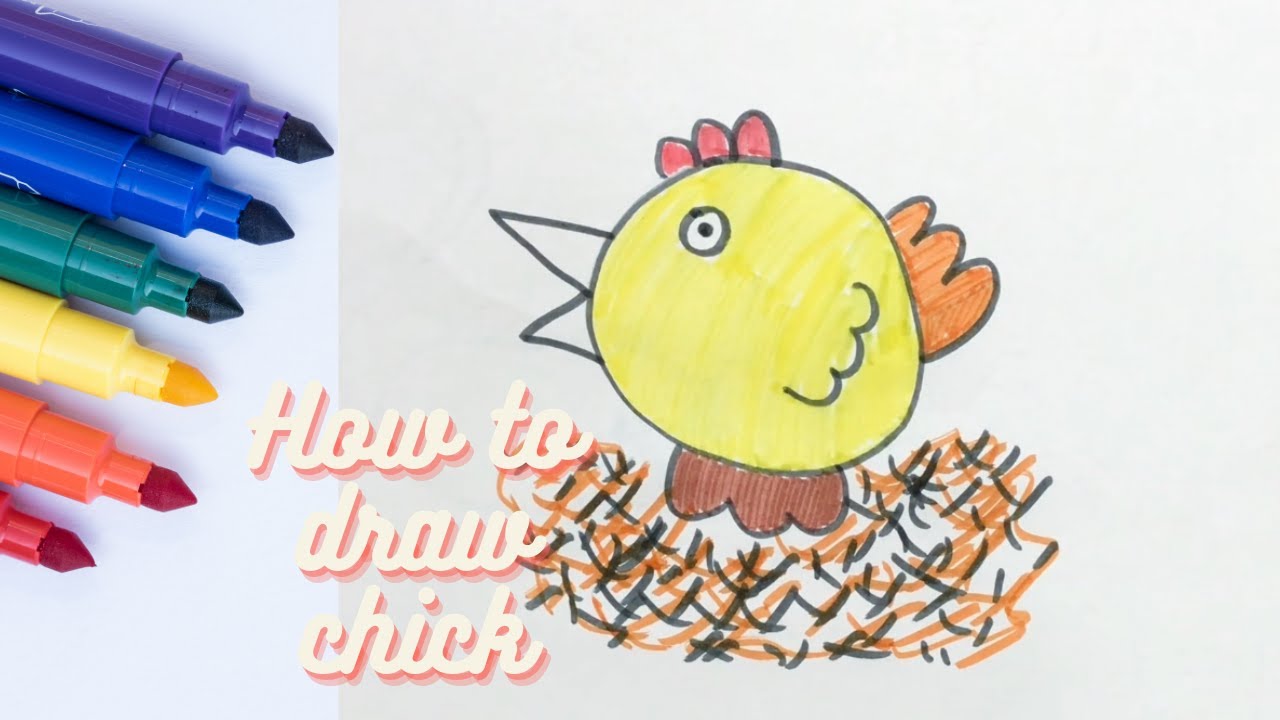 How To Draw A Cartoon Baby Chick - YouTube