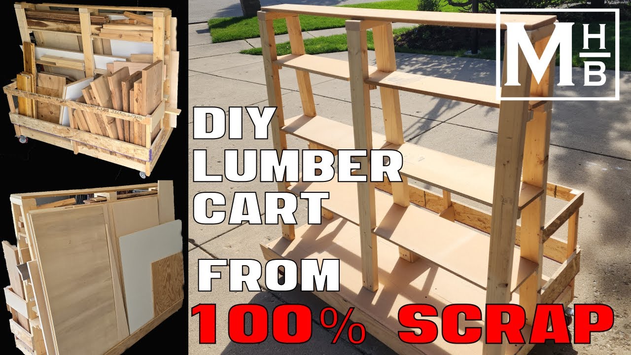 DIY Scrap Wood Lumber Cart on Wheels | Easy, Budget-Friendly Storage ...