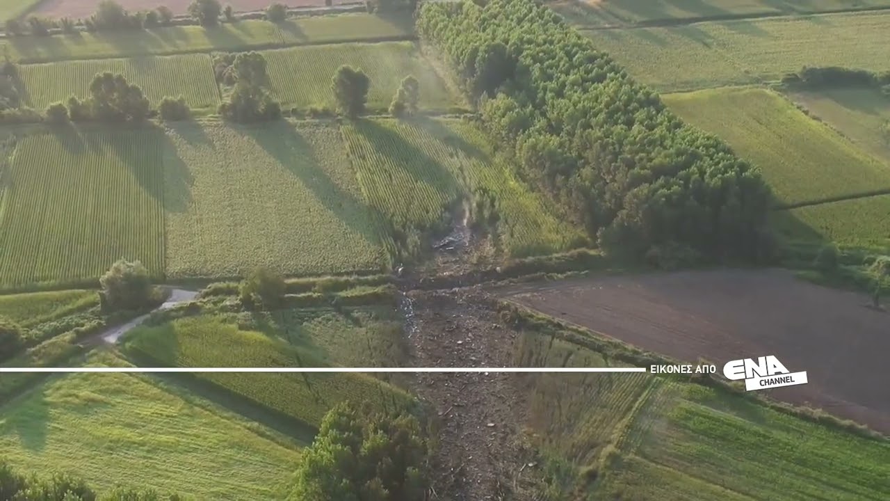 Εικονες απο drone στο σημειο της πτωσης του αεροσκαφους - YouTube