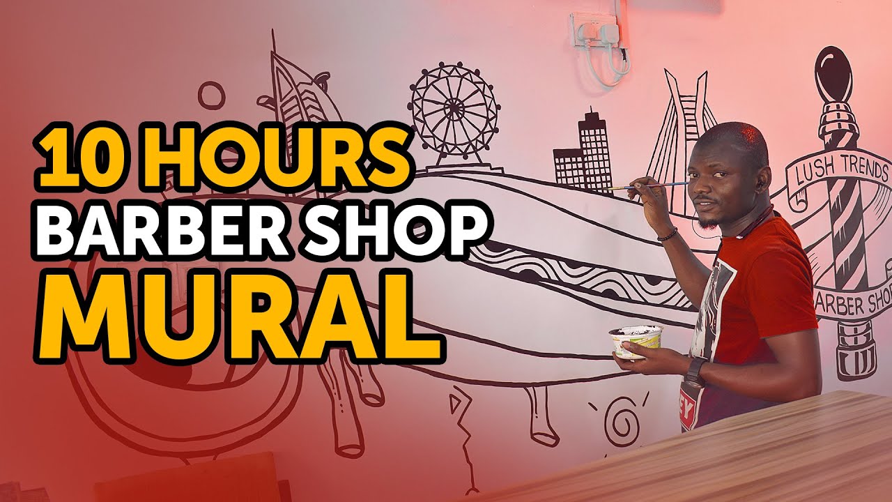 Lush Trends Barber Shop Mural - YouTube