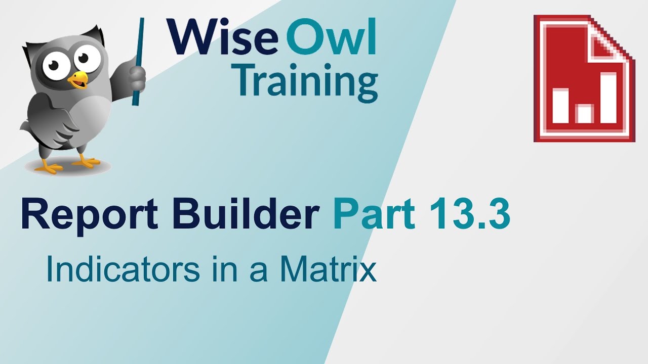 SSRS Report Builder Part 13.3 - Indicators in a Matrix - YouTube