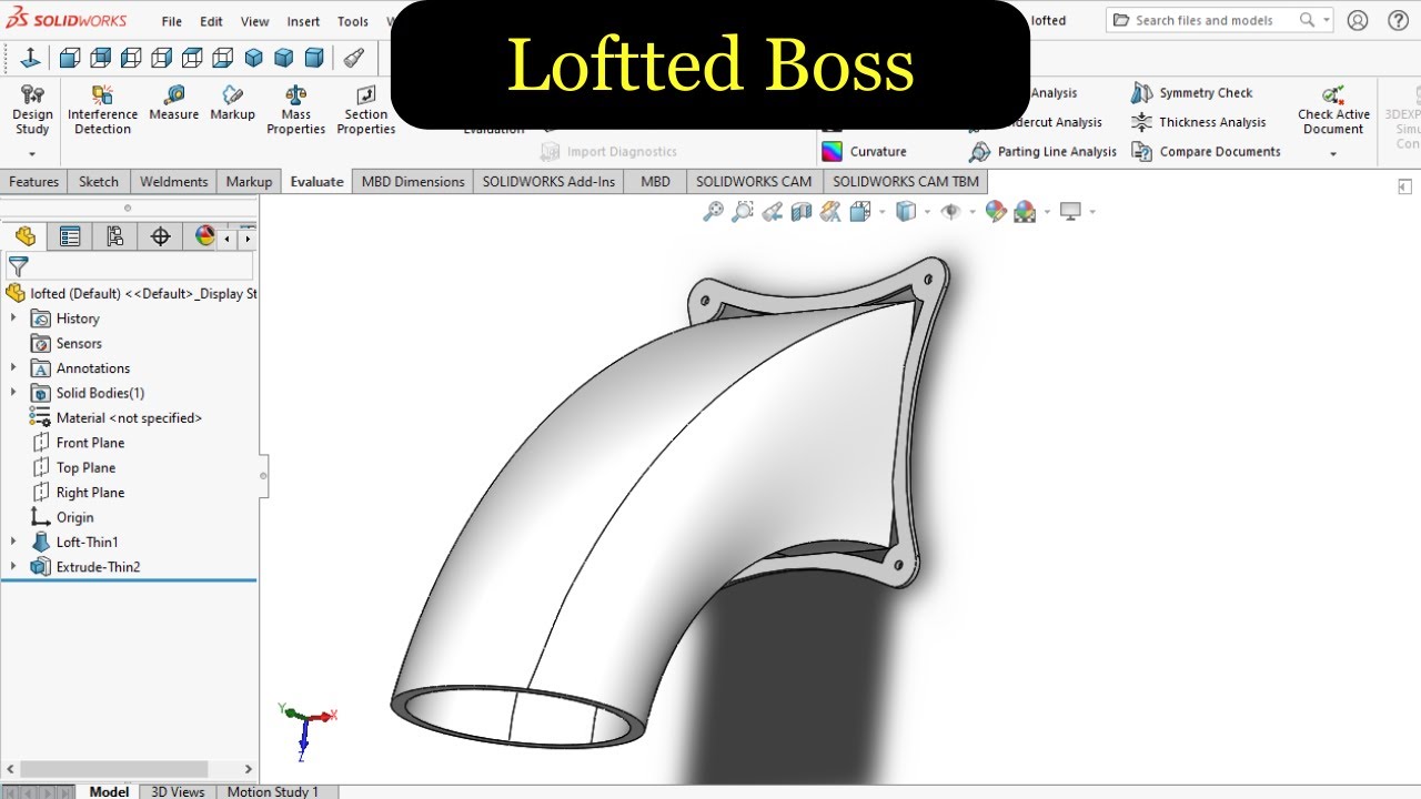 Solidworks Lofted boss/bass | CAD with Mohsin - YouTube