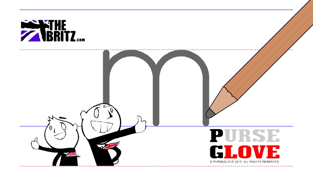 Writing English Alphabet - lowercase m - YouTube