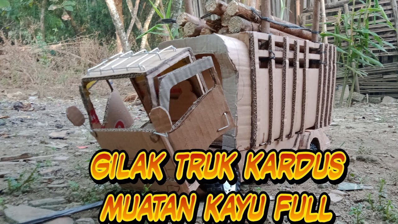 Riview Miniatur Truk Kardus Muatan Kayu - YouTube