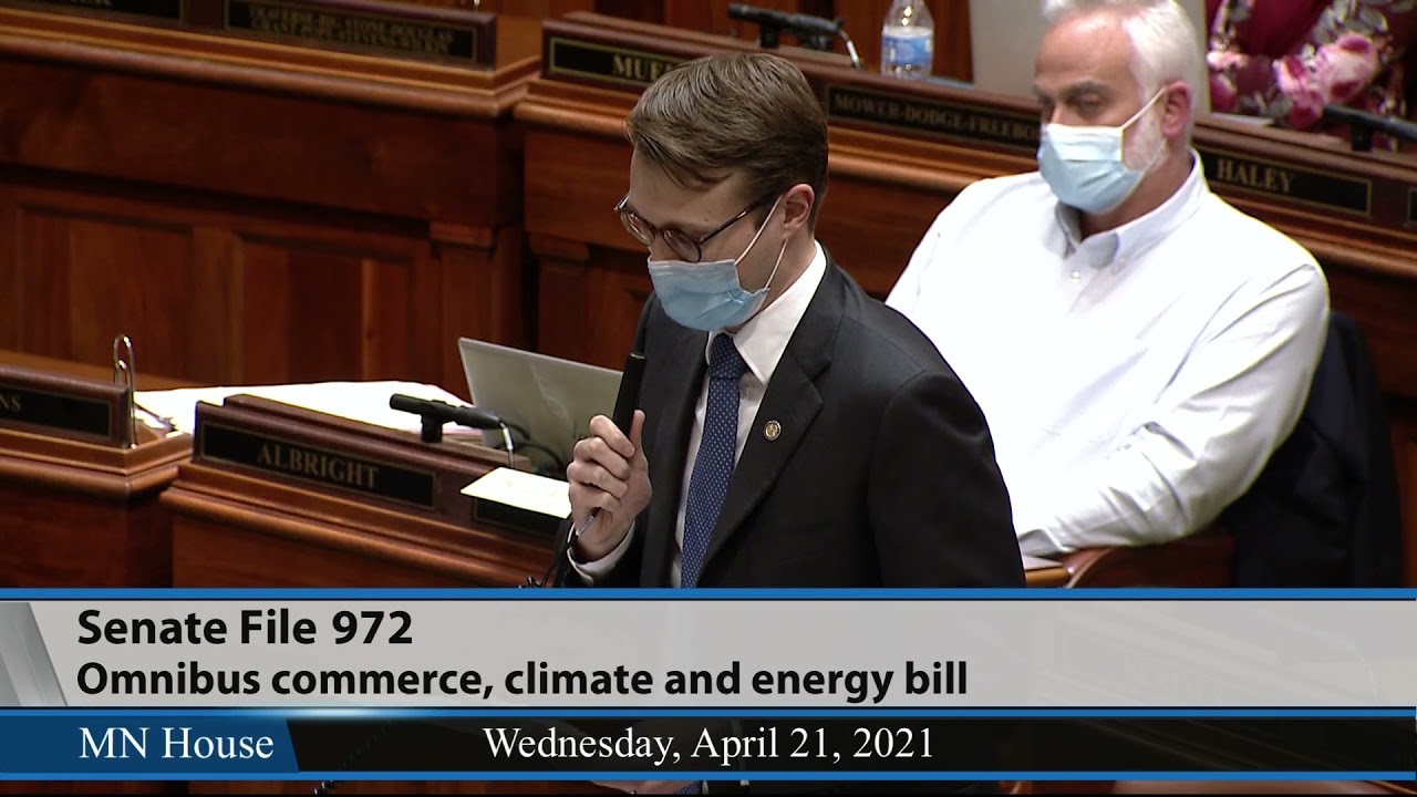State Rep. Jordan Rasmusson discusses HF972, an omnibus commerce ...