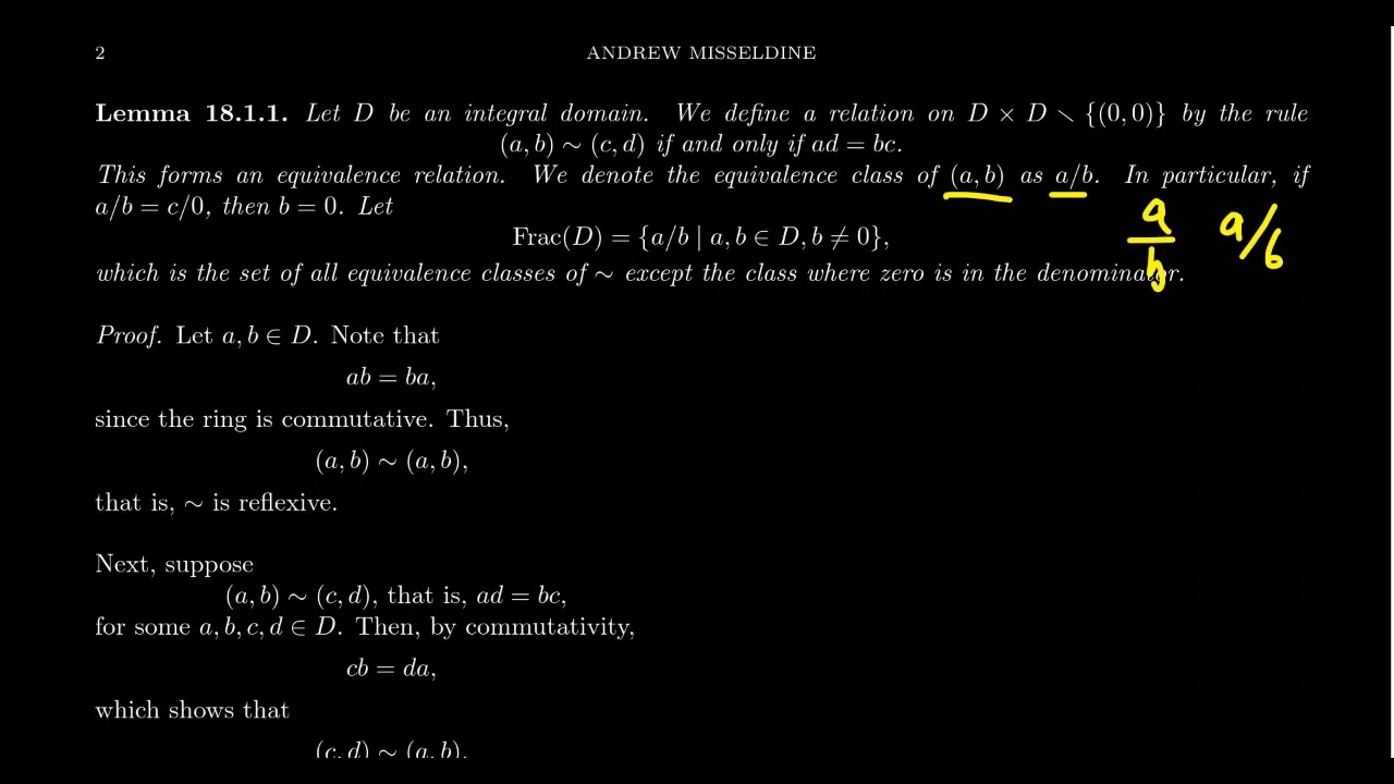 The Field of Fractions - YouTube