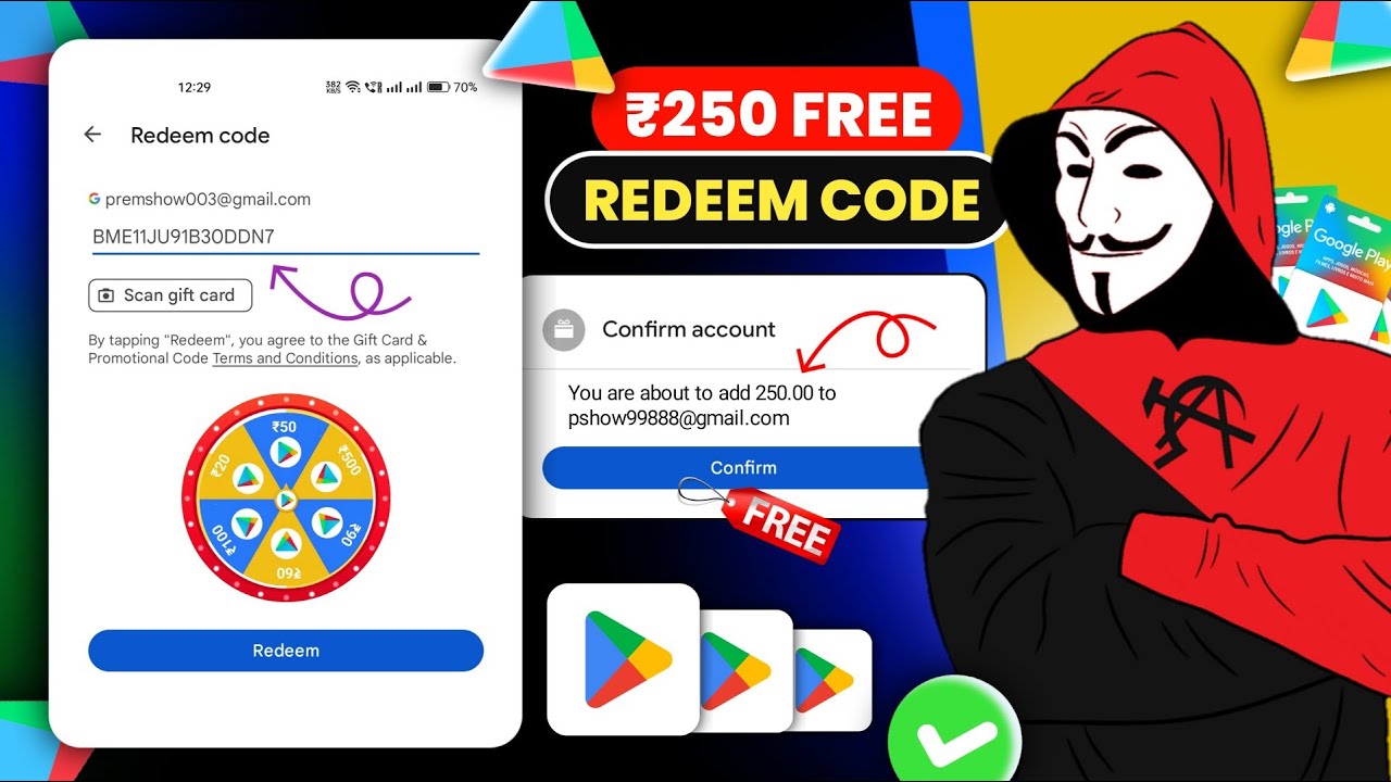 ₹250 Google Play Redeem Code | Free Redeem Code App | How To Get Free ...