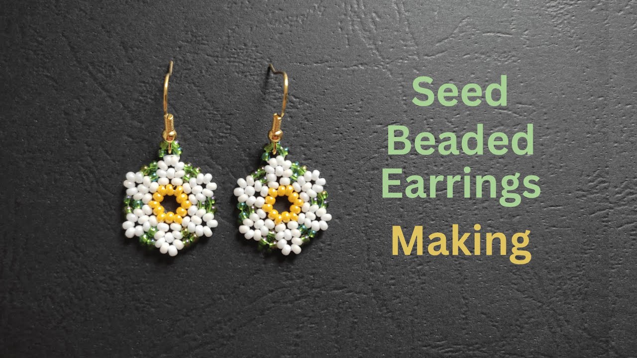 Beaded Flower Earrings Tutorial, Seed Bead Earrings for Beginners - YouTube