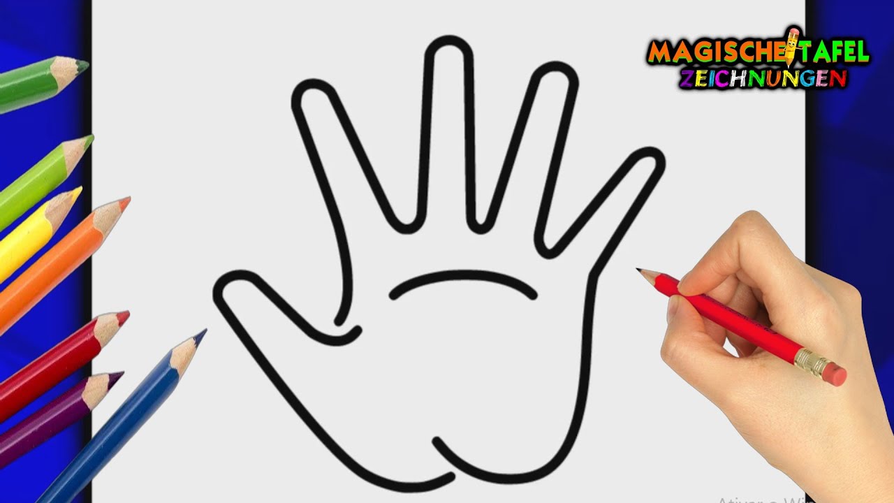 WIE MAN EINE HAND ZEICHNET? ZEICHNEN FÜR KINDER - EINFACH - SCHRITT FÜR ...