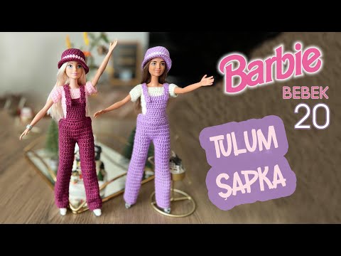 Barbie Bebek Kıyafet 20 - Bahçıvan Tulum Pantolon Şapka Bluz