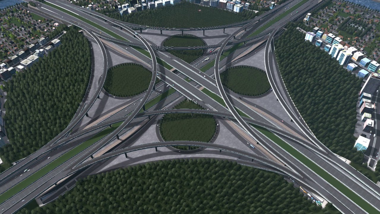 Satisfying Aerial View of a Full Cloverstack Hybrid Interchange ...