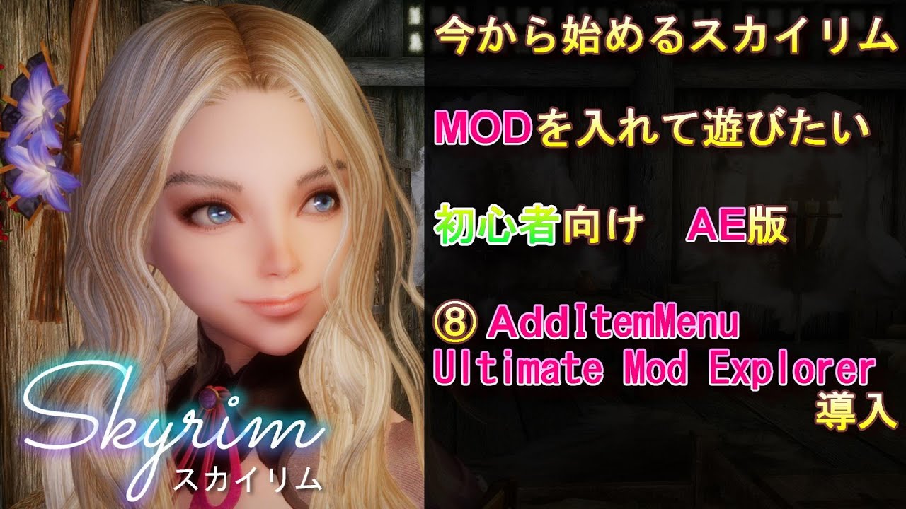 今から始めるスカイリムMODを入れて遊びたい初心者向けAE版⑧additemmenu導入 - YouTube