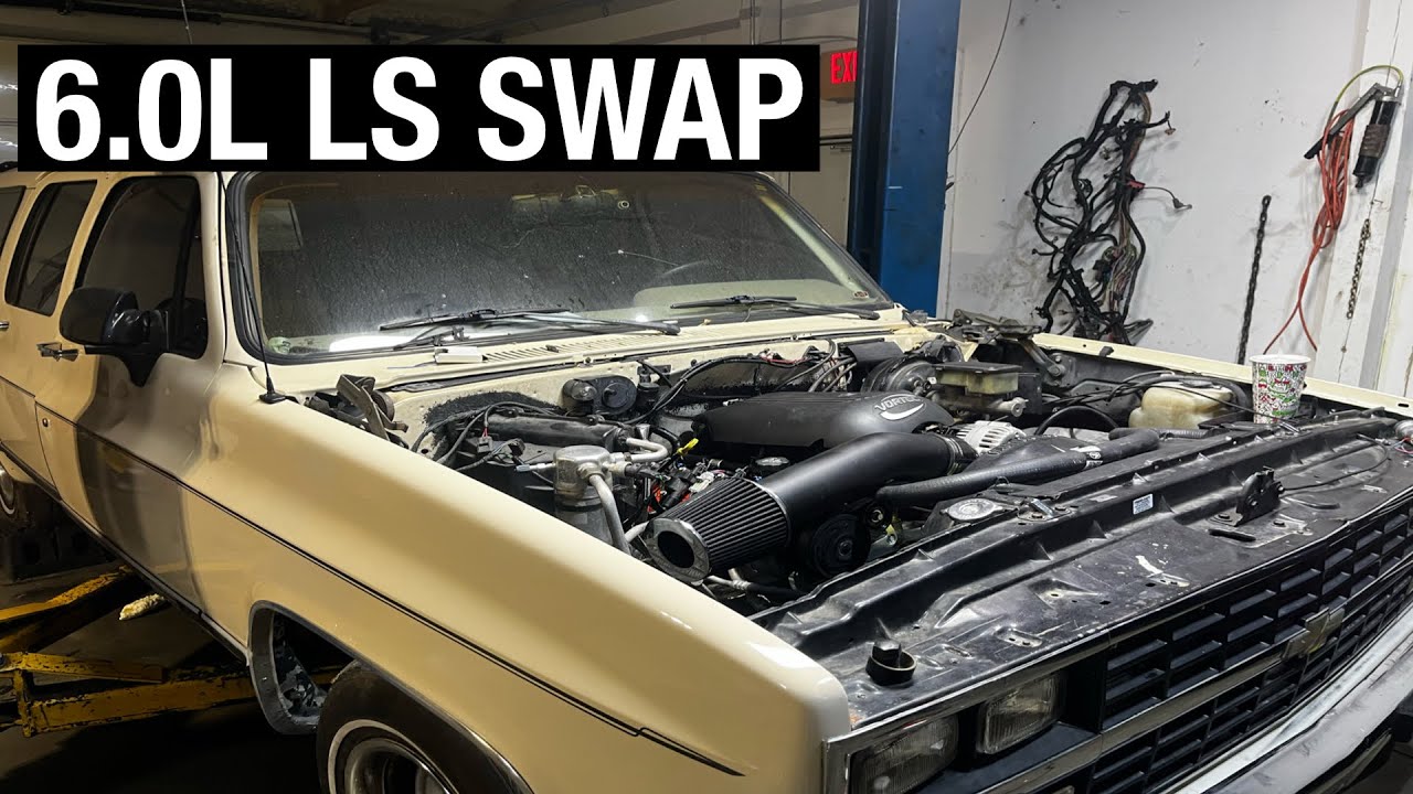 LS SWAP ON SQUAREBODY CHEVY SUBURBAN - YouTube