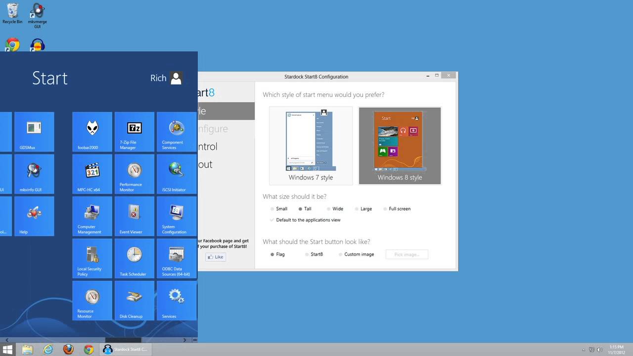 Exploring Windows 8: Configuring Start8 For A Touch Friendly Start Menu ...