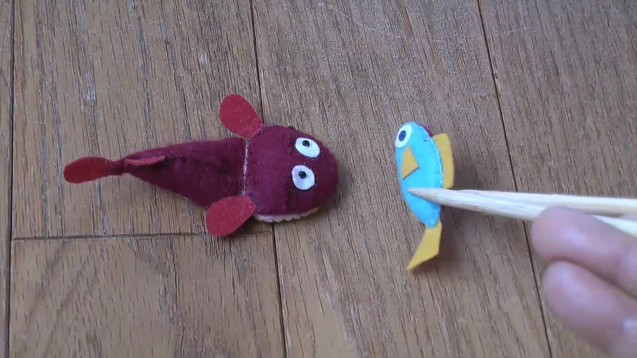 My Magnetic Puppets -- Alligator Catfish Frog Bird --Eat Fish-- - YouTube