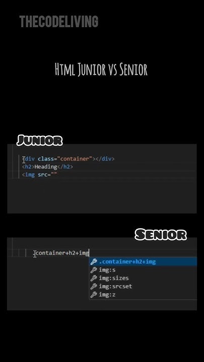 TheCodeLiving|Html Junior vs senior Frontend #shorts #youtubeshorts # ...