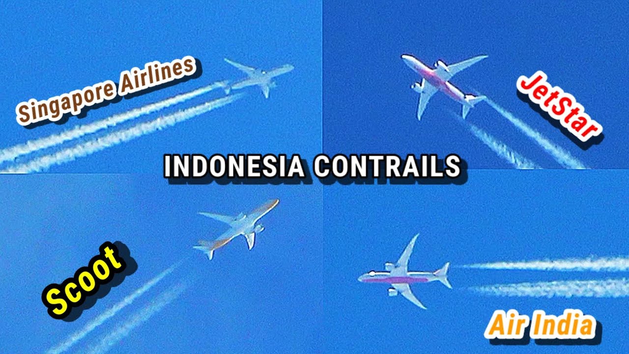 Lihat Dari Bawah Asap Mesin Contrails Pesawat .. Air India, JetStar ...