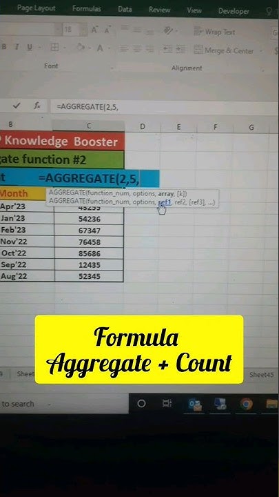 Excel Aggregate function #2 [Count] || Aggregate + Count 🤯👍 || #excel #exceltricks #shorts - YouTube