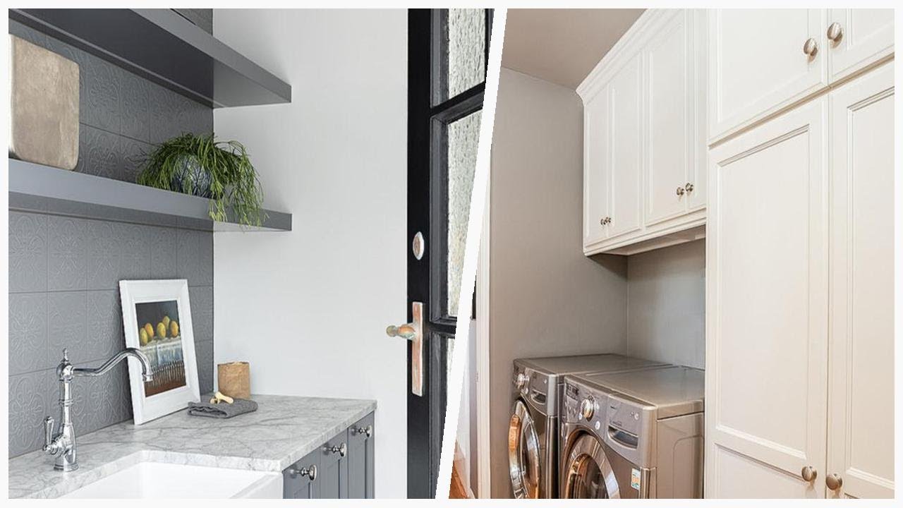 75 Laundry Room With Quartzite Countertops And Gray Backsplash Design ...