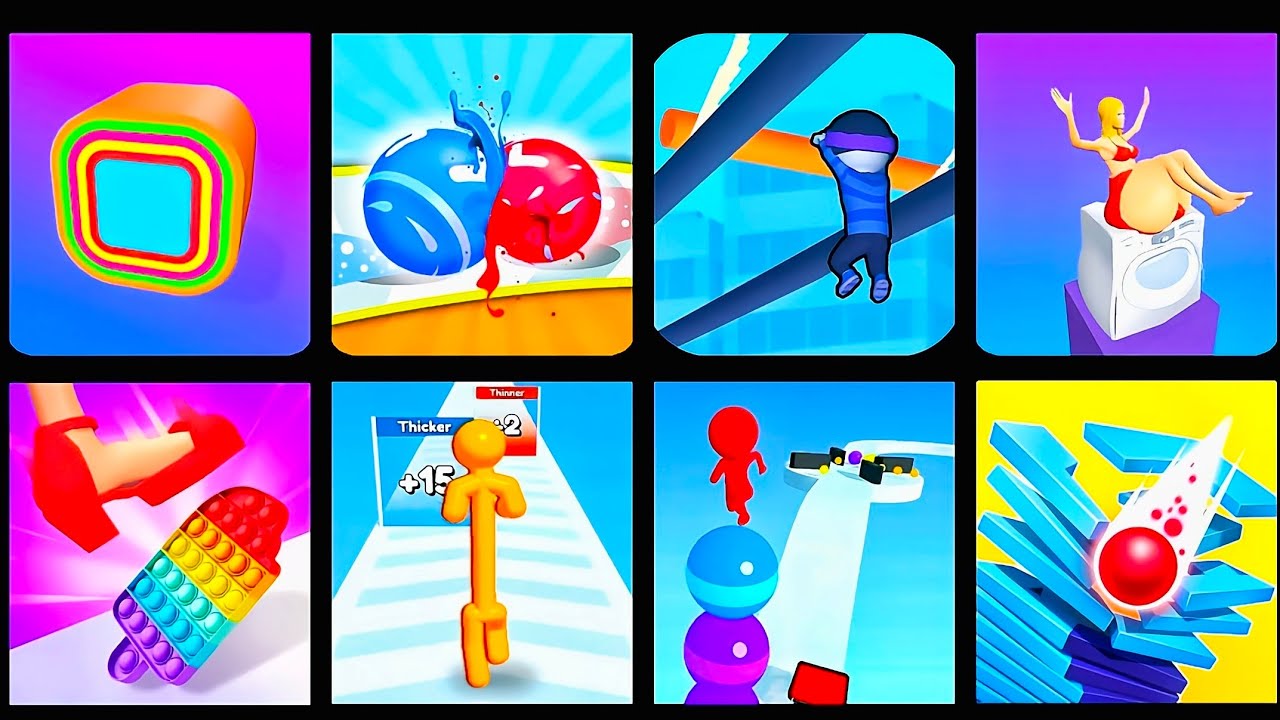 Smash Runner, Level up Balls,Roof Rails, Squeeze girl, Tippy Toe,Tall ...