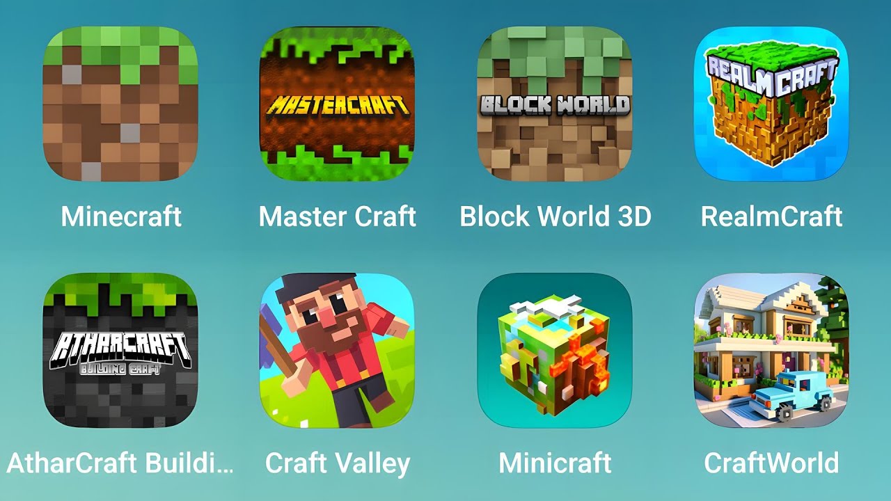 Minecraft, Master Craft, Block World 3D, RealmCraft, AtharCraft ...