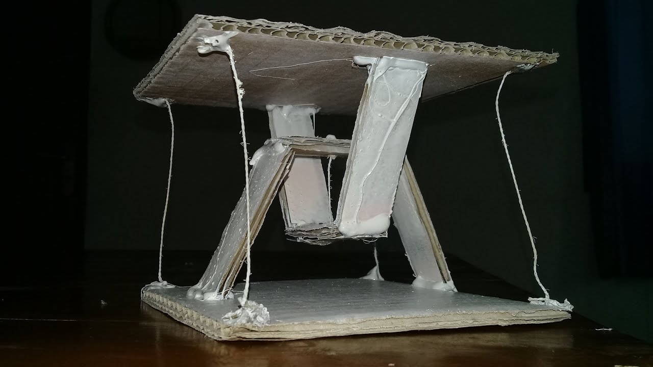 Floating Demonstration of Used Cardboard Tensegrity Model DIY - YouTube