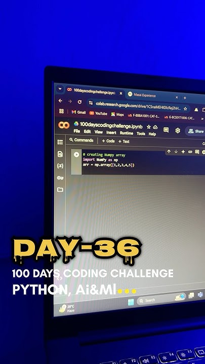Day-36/100🚀 #coding #100dayschallenge #python #numpy #pandas - YouTube